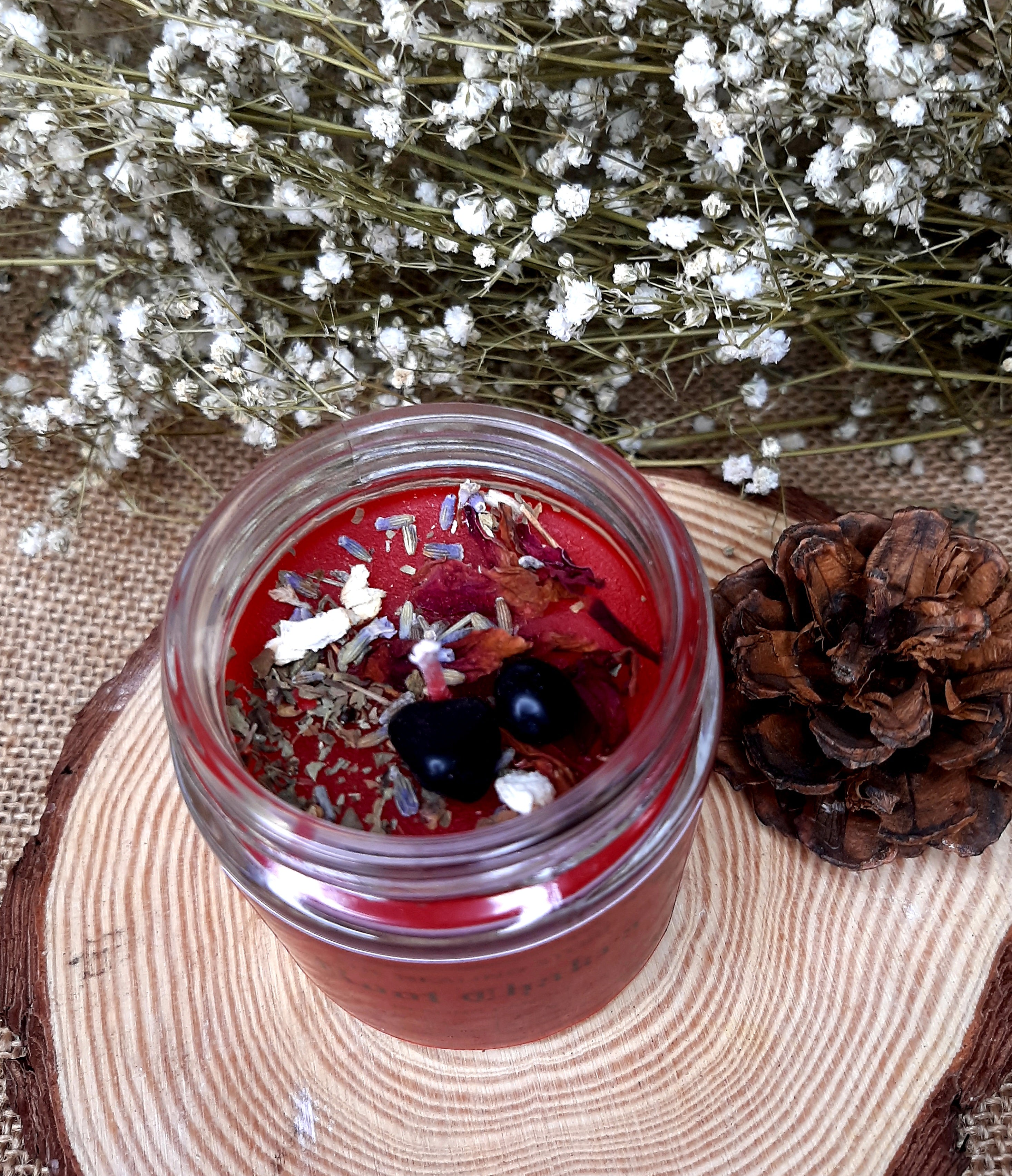 Root Chakra Candle | Soy wax | 100gms | with rare herbs, crystals & es ...