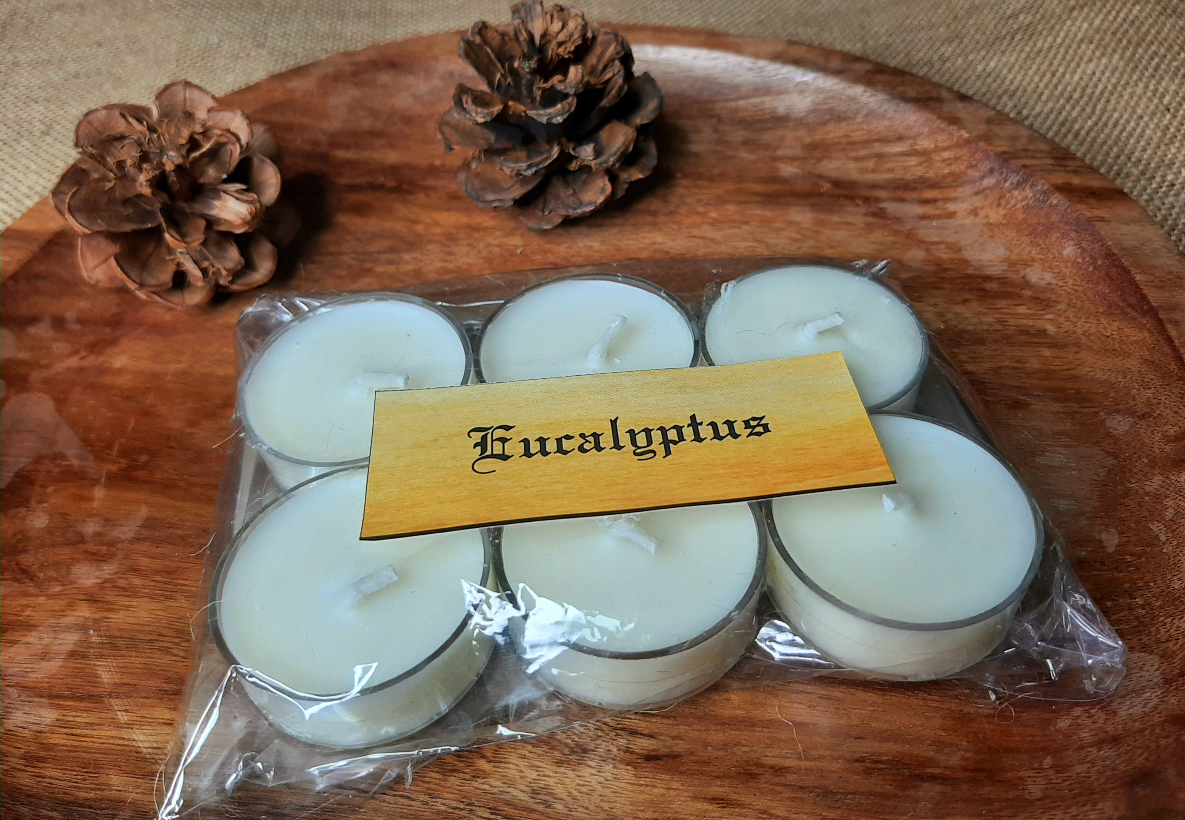 Eucalyptus Tealight Candles | Set of 6 | Scented Candle | Burning hour ...